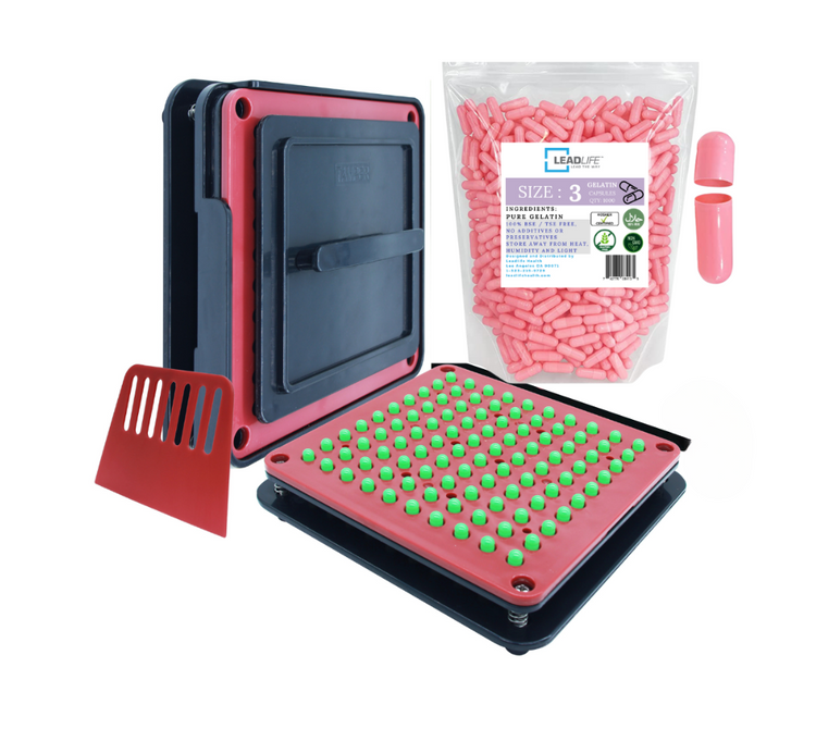 Bundle: 1,000-ct Clear Empty Gelatin Capsules + 100-Hole Capsule Filler ...