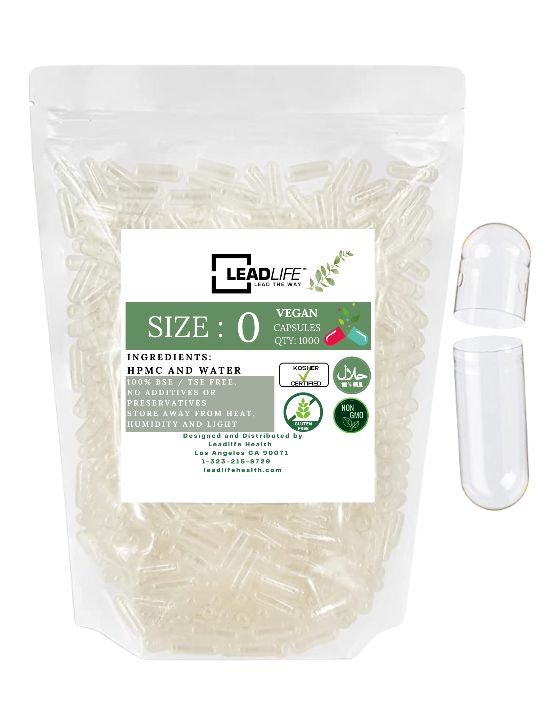 SEPARATED Empty CLEAR Vegetarian Pill Capsules - 1000 Count Vegetarian ...